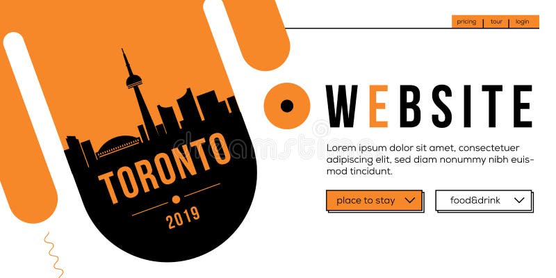 Toronto Modern Web Banner Design with Vector Linear Skyline Stock ...