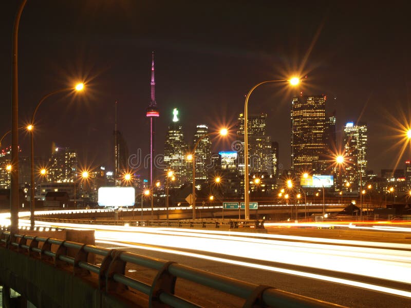 Toronto at Night stock image. Image of metropolis, cars - 29386111