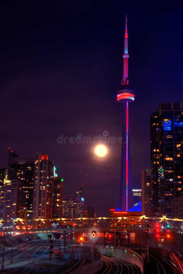 Toronto night scene stock image. Image of scene, evening - 64213419