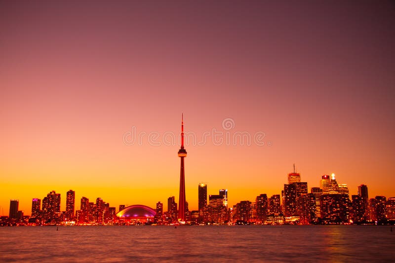 Toronto Night Sky Light stock photo. Image of sunset - 31278786