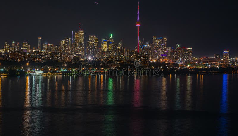 Toronto in night time stock photo. Image of nightview - 265779376