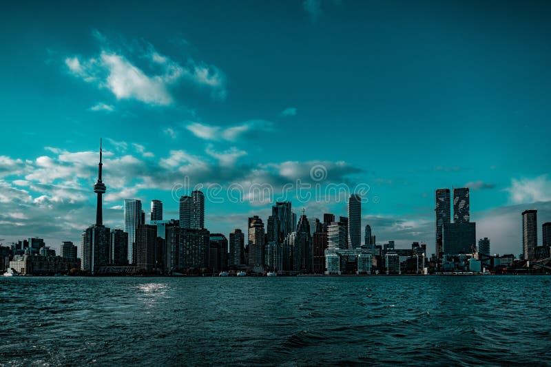 Toronto Night View and Buildings Editorial Stock Photo - Image of tower ...