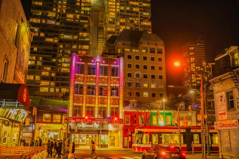 Toronto Night View (Canada) Stock Image - Image of america, north ...