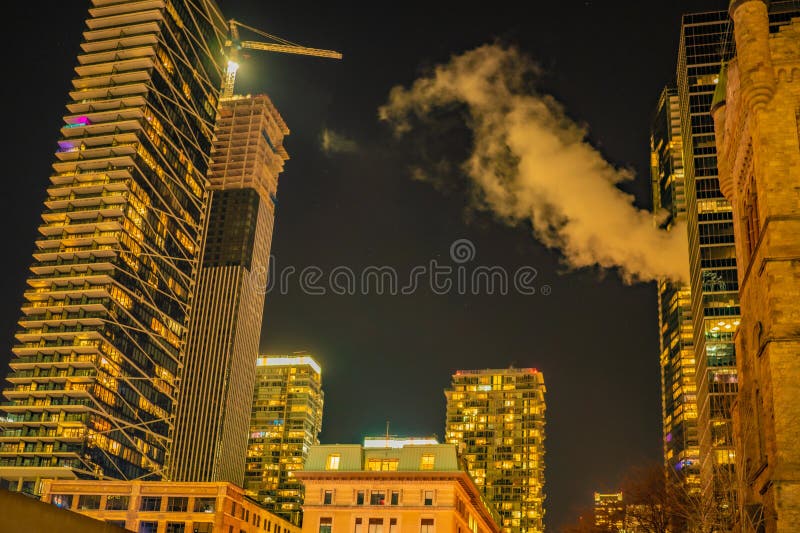 Toronto Night View (Canada) Stock Photo - Image of ontario, night ...
