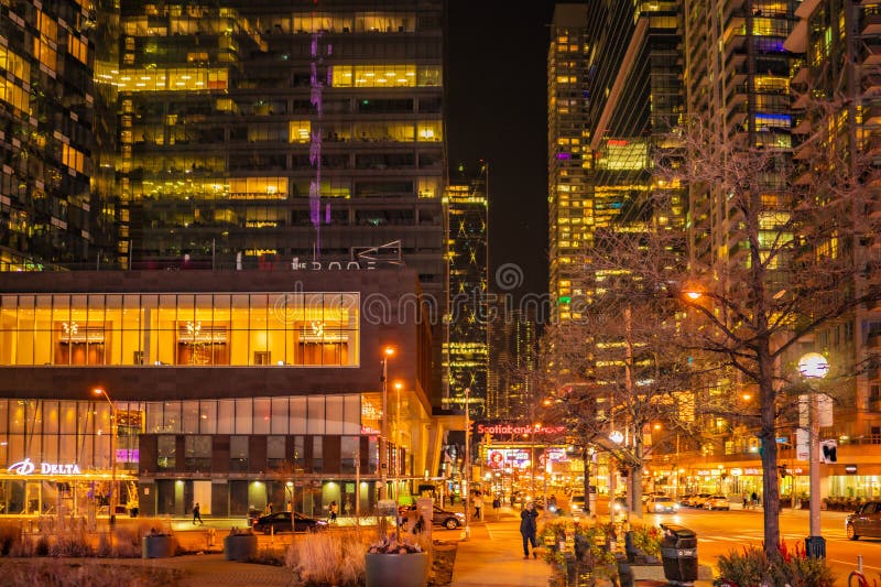 Toronto Night View (Canada) Editorial Stock Image - Image of rise ...