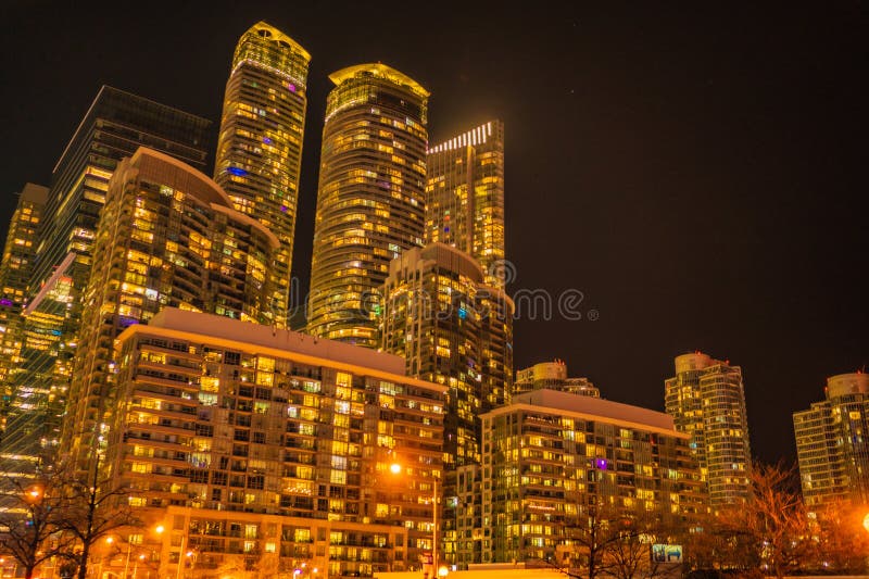 Toronto Night View (Canada) Editorial Photography - Image of business ...