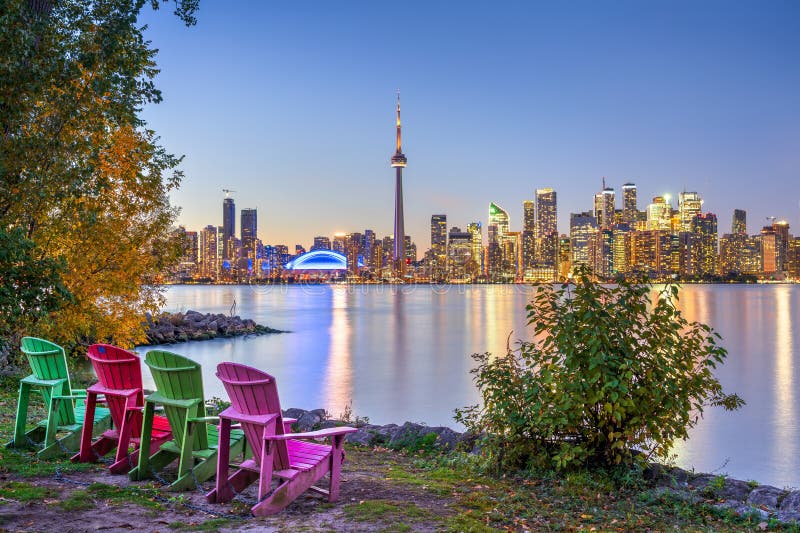 Toronto, Ontario, Canada Cityscape on Lake Ontario at Twilight Stock ...