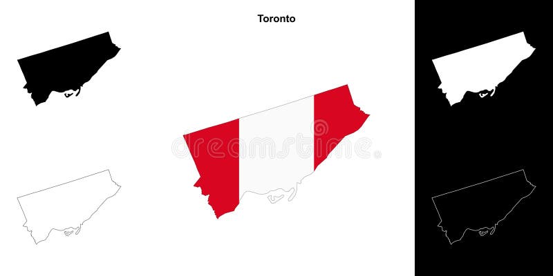 Toronto outline map stock vector. Illustration of outline - 361025528