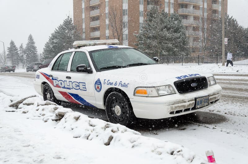 Toronto Police Car Under The Snow Editorial Stock Photo - Image of ...