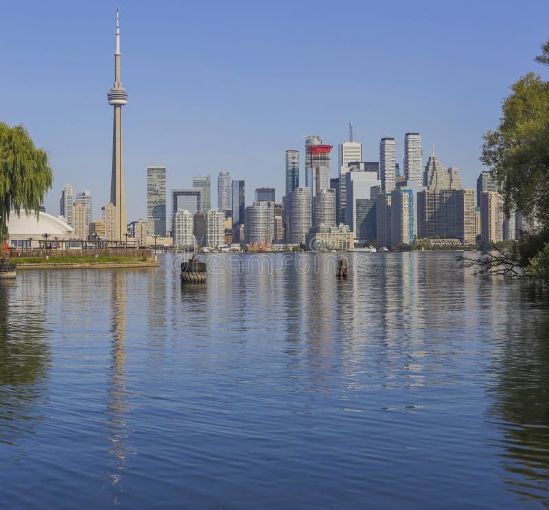 Toronto`s Skyline Over Lake Ontario Stock Photo - Image of business ...