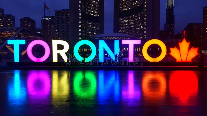 Toronto Sign at City Hall editorial photography. Image of scence ...