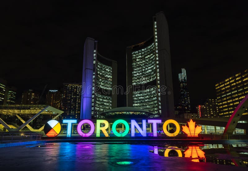 Toronto Sign II editorial stock image. Image of reflection - 146702604