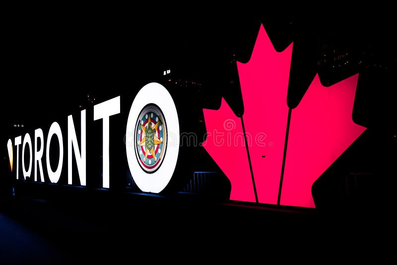 Toronto Sign illuminations editorial photography. Image of canada ...