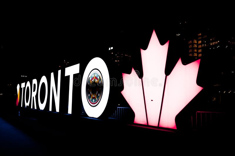 Toronto Sign illuminations editorial stock photo. Image of symbol ...