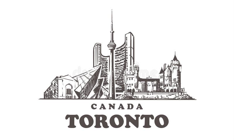 Toronto Canada City Skyline Flat Trendy Vector Stock Vector ...