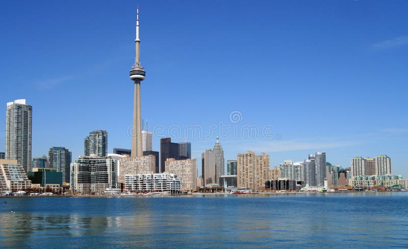 Downtown Toronto Viewed from the Air Stock Image - Image of place ...