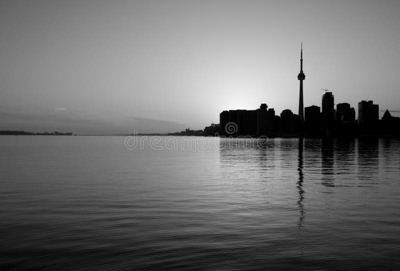 Toronto Skyline in Black and White Stock Photo - Image of clear ...