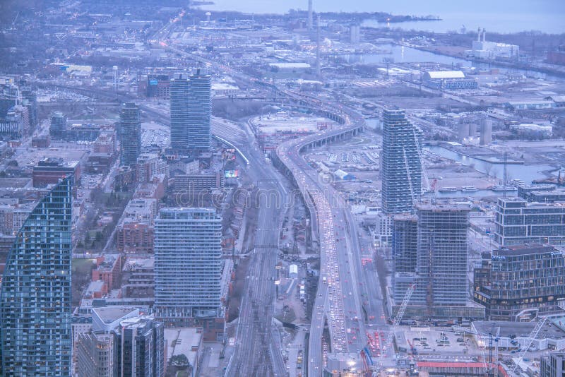 Toronto Skyline during Blue Hour Editorial Image - Image of overcast ...