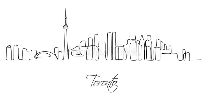 Toronto Skyline Cityscape Illustration Stock Vector - Illustration of ...