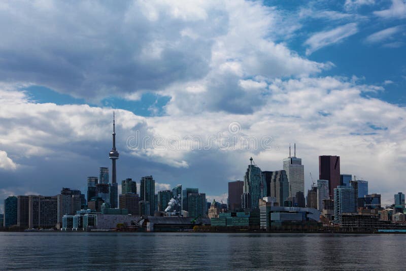 The Toronto Skyline on a Cloudy Day Editorial Photography - Image of ...