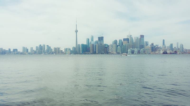 Toronto Skyline with Cloudy Sky at Dusk. Dream Effect. Ontario, Stock ...