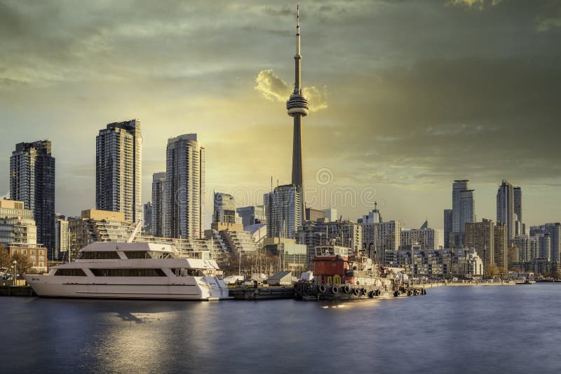 The Toronto Skyline with the CN Tower Editorial Photo - Image of ...