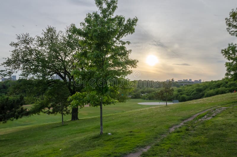 Toronto Skyline, Downtown with Cn Tower in the Spring Stock Photo ...