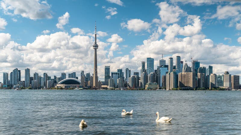 Toronto Skyline and Lake Ontario in Summer, Toronto, Ontario, Canada ...