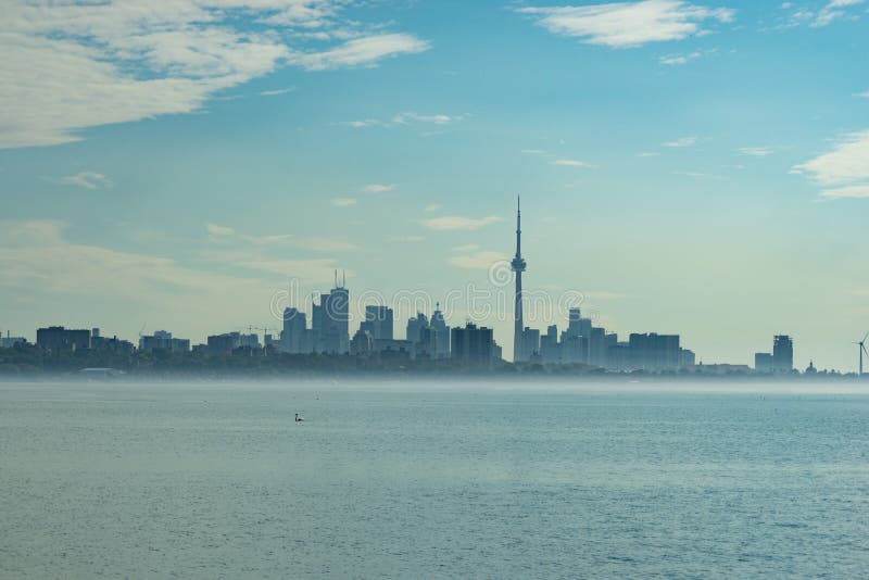 Toronto Skyline with Mist Floating on the Sea Stock Photo - Image of ...