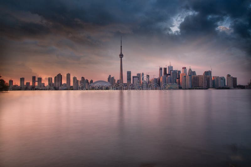 Toronto Skyline in Ontario Canada Stock Photo - Image of colorful ...