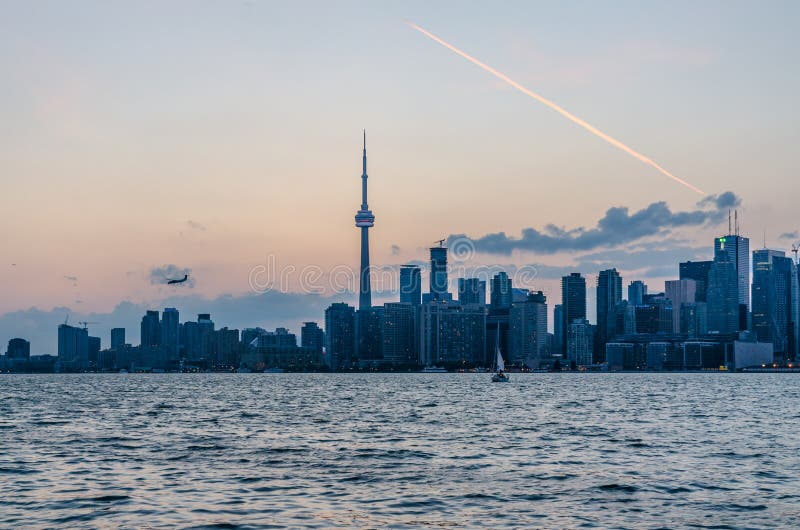 Toronto skyline editorial stock image. Image of blue - 205626669