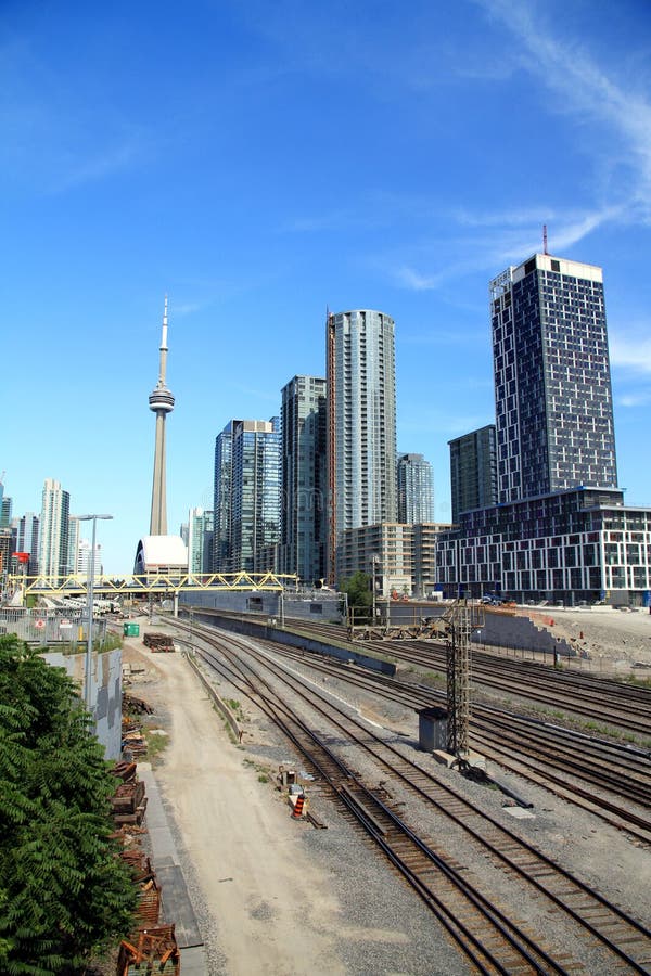Toronto Skyline and Railway Editorial Stock Photo - Image of financial ...