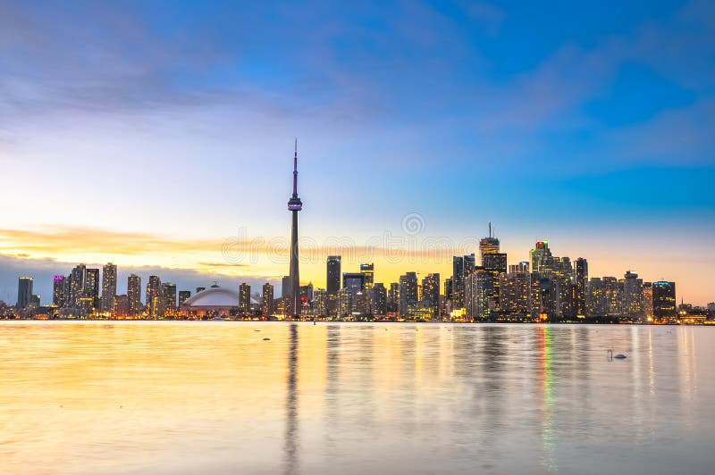 Toronto Skyline stock image. Image of city, glowing, colour - 50606163