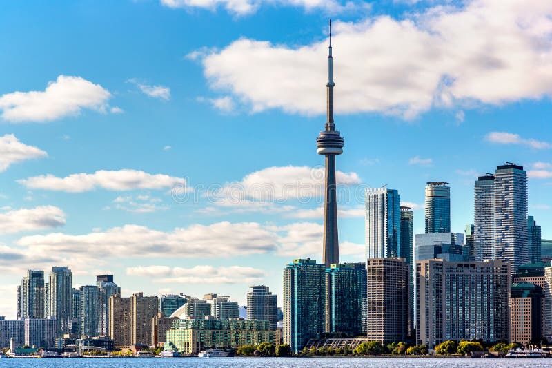 Toronto Skyline in a Sunny Day Stock Image - Image of america, water ...