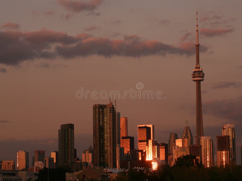 Toronto Skyline at Sunset stock photo. Image of glinting - 1358434