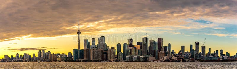 Toronto Skyline at Sunset, Canada Editorial Image - Image of exterior ...