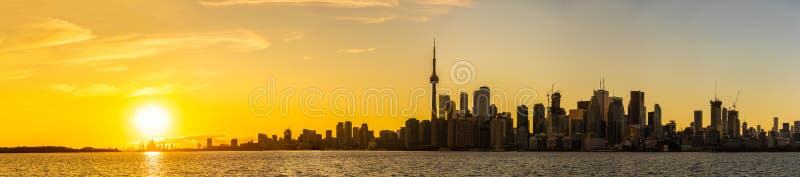 Toronto Skyline at Sunset, Canada Stock Image - Image of building ...