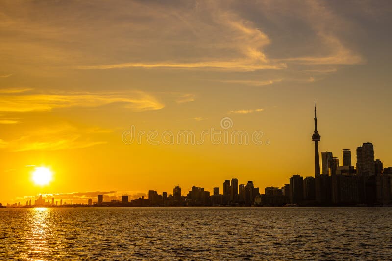 Toronto Skyline at Sunset, Canada Stock Photo - Image of city, cityline ...