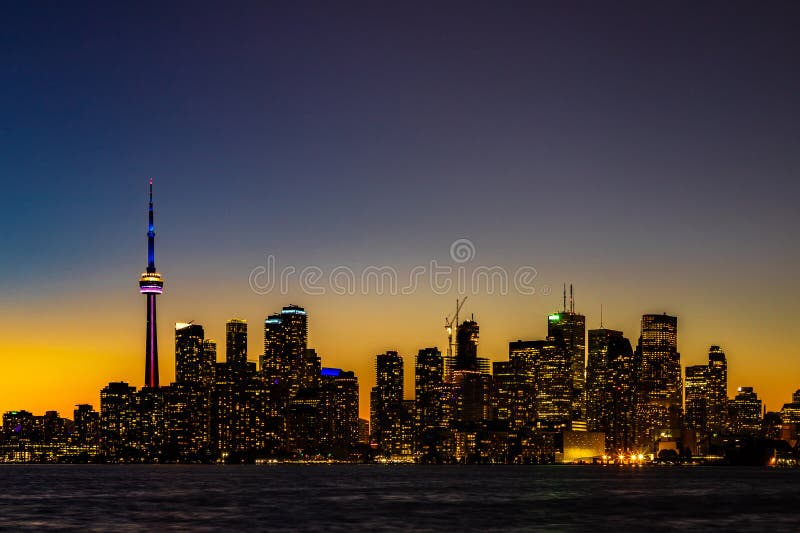 Toronto Skyline at Sunset, Canada Stock Image - Image of financial ...