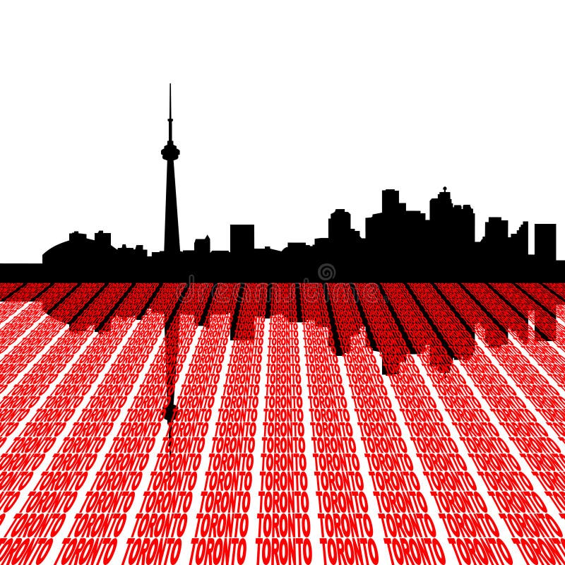 Toronto skyline with text stock vector. Illustration of urban - 8183313