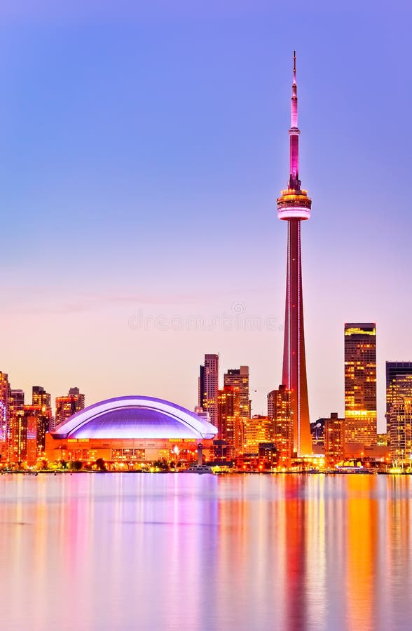 Toronto Skyline at Sunset in Ontario, Canada. Stock Image - Image of ...
