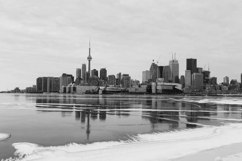 Toronto Skyline in the Winter from the East Stock Image - Image of ...