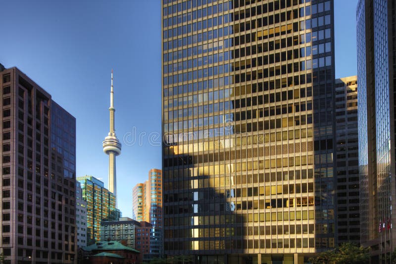 Toronto Skyscrapers with CN Tower in Background Editorial Stock Image ...