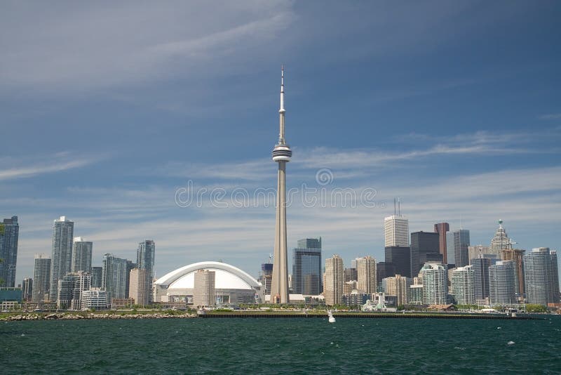 Toronto-Stadt-Skyline stockbild. Bild von haube, hafen - 9912315