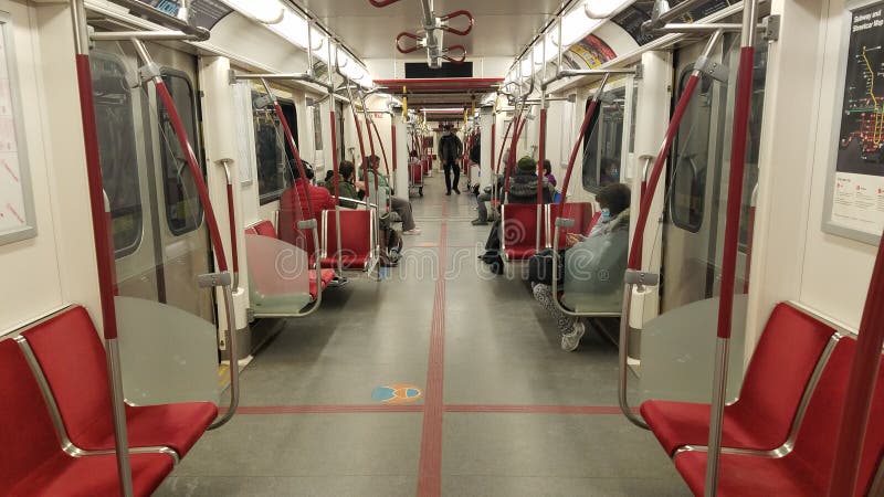 Toronto Subway Wagon Inside View Editorial Stock Image - Image of empty ...
