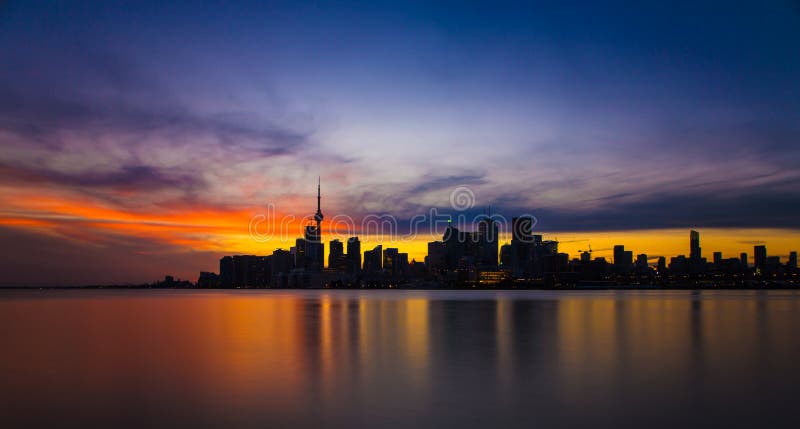 Toronto sunset Canada stock photo. Image of lake, cloudy - 78352918