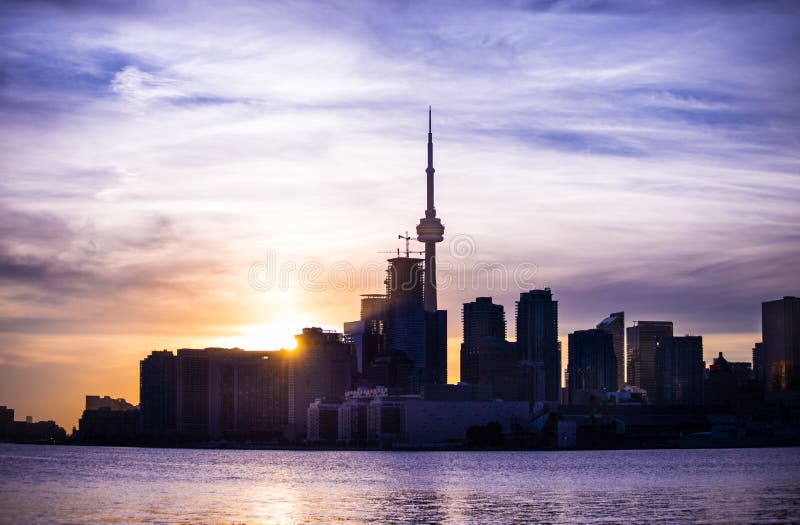 Toronto sunset Canada stock image. Image of architecture - 78352979