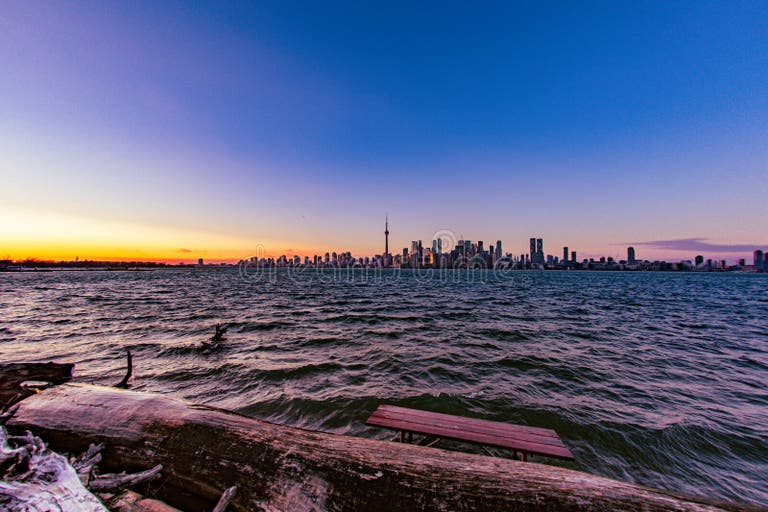 Toronto sunset lakeside stock photo. Image of tourism - 357071476