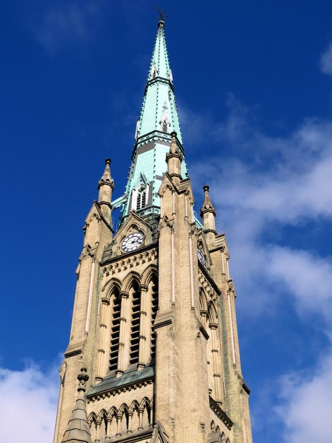 Toronto Tower of St James Cathedral 2016 Stock Image - Image of dome ...