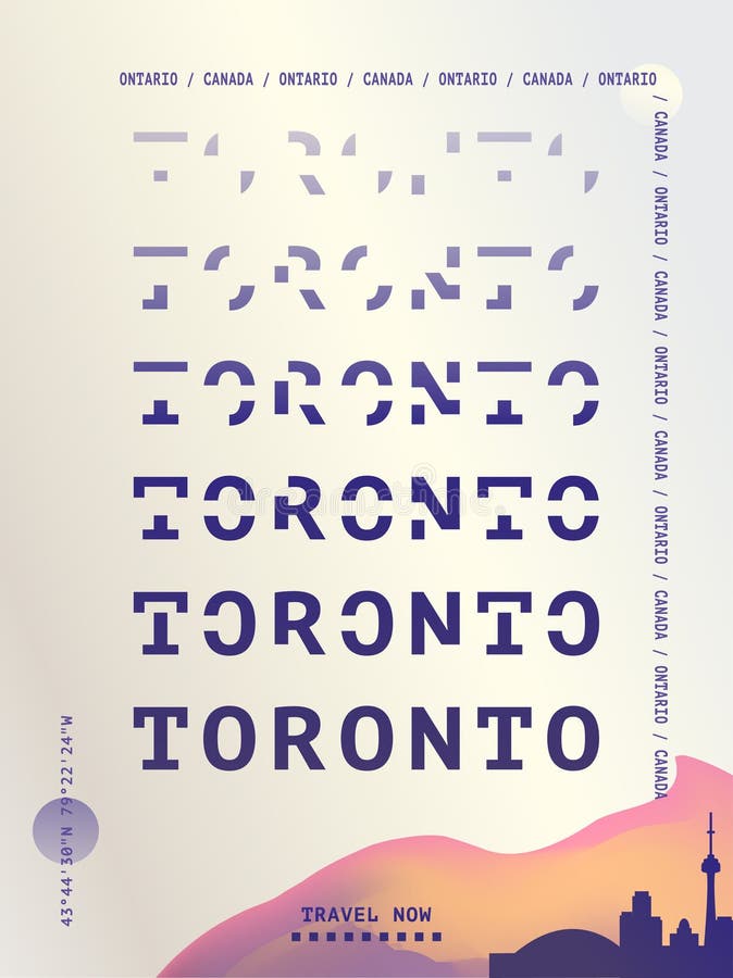 Toronto Typography Minimalist Vector Poster Layout. Brochure, Leaflet ...